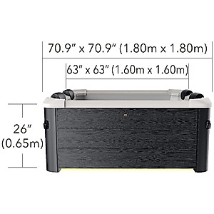 MSpa Oslo 6 Person Squared WiFi MSpa App Controlled Hot Tub with Hydro Massage Jets Plus, OLED Touch Screen Control and LED Strip, Gray/White