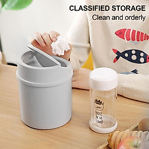 Desk Trash Can with Lid, Pop Up Countertop Wastebasket Small Garbage Can, Tiny Countertop Waste Basket Small Table Top Covered Garbage Bin for Desk Top