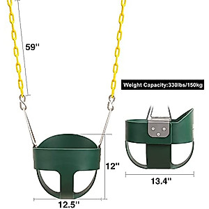 RedSwing High Back Toddler Bucket Swing Seat with Coated Chains, Heavy Duty Kids Swing Seat for Outside, Playground, Backyard, Swing Set Accessories