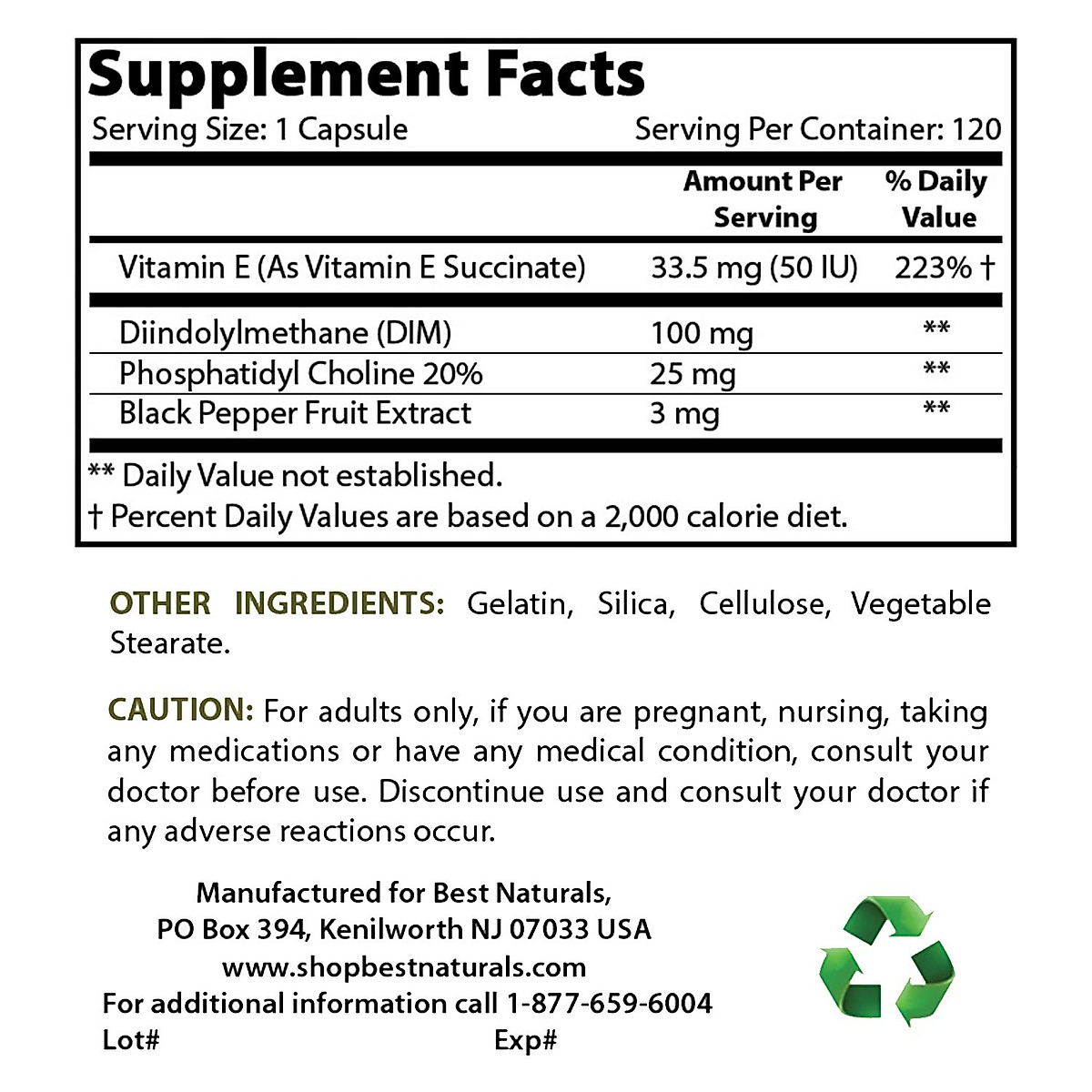 Calcium D-Glucarate 200 mg & DIM Supplement 100 mg