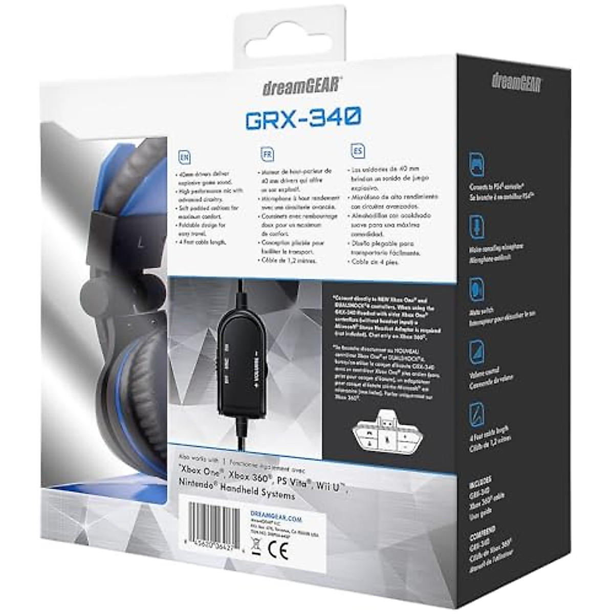 dreamGEAR Grx-340 High Performance, Wired Stereo Gaming Headset for PS5/PS4: 40mm Drivers, Compatible with Xbox One/Series X and S/Switch