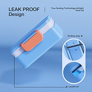 Homuserr 1300ML Lunch Container, 4-Compartment Microwave and Dishwasher Safe Bento Box for Kids, Sealing Strip Design Adult Lunch Box, No BPAs, No Chemical Dyes