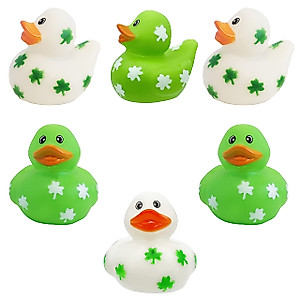 The Dreidel Company St. Patrick's Holiday Rubber Duck Toy Duckies for Kids, Bath Birthday Gifts Baby Showers Summer Beach and Pool Activity, 2" (12-Pack)