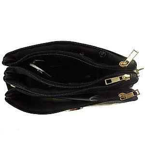 Silver Fever Fashion Crossbody - Hipster Mini Purse - Indie Designed Handbag (Black Accordion)