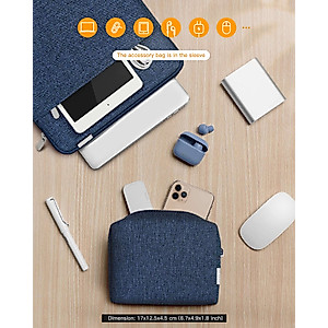 Inateck 360° Protection Laptop Bag with Accessory Bag, Compatible with 13-inch MacBook Air/Pro M3 M2 M1 2016-2024, Blue