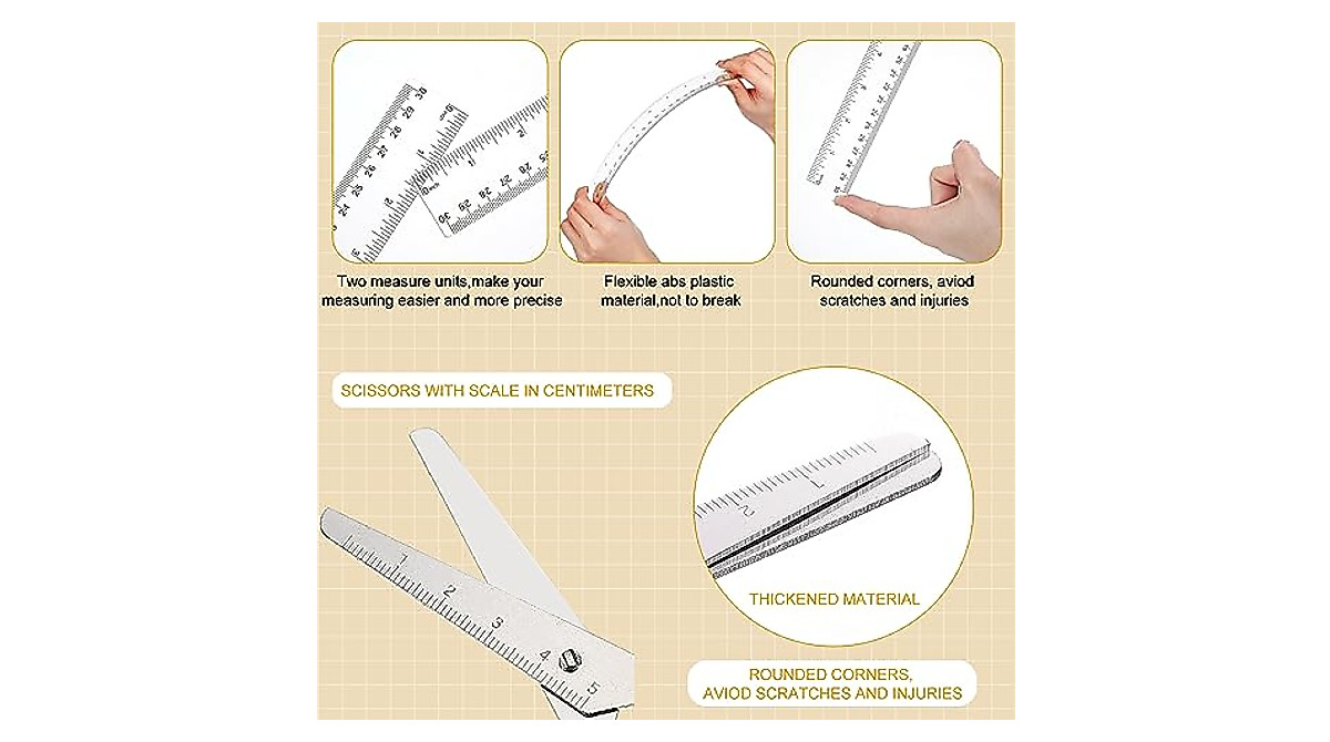 60 Pcs School Supplies: Safe Scissors & Rulers