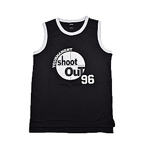 AIFFEE Men's Basketball Jersey 96 Tournament Shootout Jersey Size S-XXXL Black Color (L)