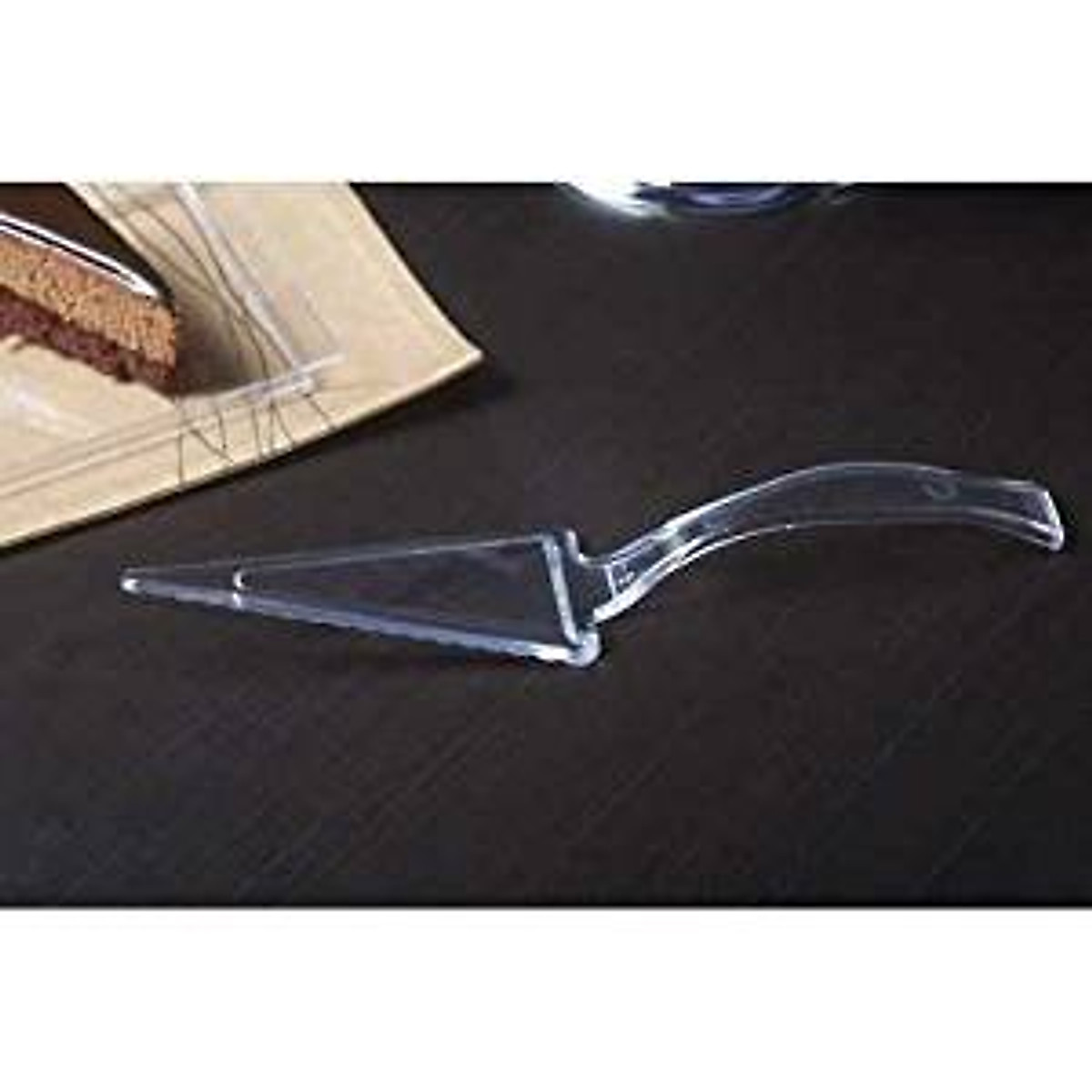 12 Pack Clear Plastic Cake Servers Dessert Servers 10 inch cake slicer Pizza Pie Server Cake Knife or Disposable Cake Cutter Plastic Spatula For Serving Platter Kitchen Knife