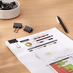 U Brands Binder Clips, Medium 1-1/4-Inch Width, 1/2-Inch Paper Holding Capacity, Black and Silver Steel, 96-Count - 656U08-24