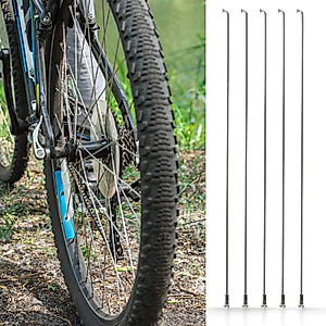 Bicycle Spokes Stainless Steel Bike Spokes with Nipples for Mountain Bikes Road Bikes 18PCS (Silver 282mm)