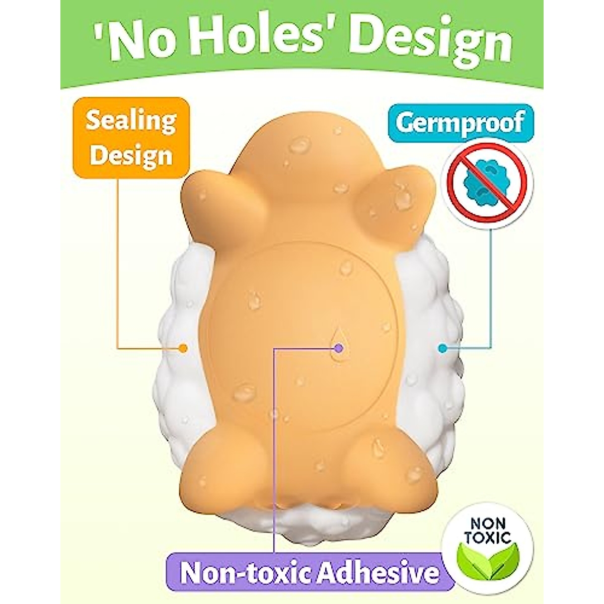 Mold Free Farm Animals Baby Bath Toys for Toddler 1-3, No Hole No Mold Bathtub Pool Toys for 1 2 3 Year Old Boy Girl Gifts, Toddler Water Toys with 6 Animals