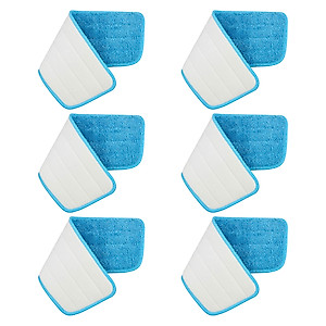 6pcs Microfiber Spray Mop Replacement Heads for Wet/Dry Mops Flat Replacement Heads for Floor Cleaning and Scrubbing Microfiber Pros Reusable Mop Pads Compatible with Bona Floor Care System 2