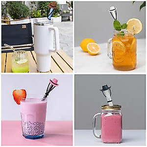 4PCS Silicone Cowboy Hat Straw Covers Toppers for Stanley Cups 30&40 Oz Tumbler Accessories,Silicone Straw Caps Reusable Straw Tips Protectors for Stanley Cup 10mm 0.4in Straws