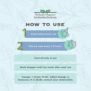 Richard’s Organics Pet Calm, 4 oz. Bottle – Natural Cat and Dog Anxiety Relief – 100% Natural Pet Stress Relief – Drug-Free Calming Drops, Settles Nerves and Reduces Hyperactivity