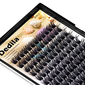 Dedila 120 Pcs Handmade D Curl Makeup Clusters Eye lashes Extensions Mixed 10-12-14-16mm/12-14-16mm/14-16-18mm D Curl Soft and Lightweight Individual false eyelashes Wide Stem (Mixed 12-14-16mm)