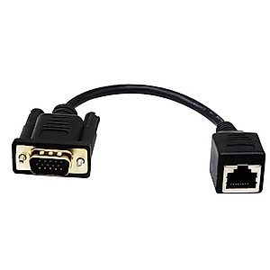 zdyCGTime RJ45 to VGA Cable, VGA 15-Pin Port Female&Male to RJ45 Female Cat5/6 Ethernet LAN Console for Multimedia Video（15CM/6Inch） 2Pack