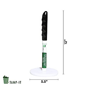 TAMP-IT Touchless Trash Compactor Tool, 12" x 5",Reduce the Number of Trips to the Trash Bin and the Number of Plastic Bags in the Landfill, Perfect for Kitchen, Office, and Bed Room Trash Cans