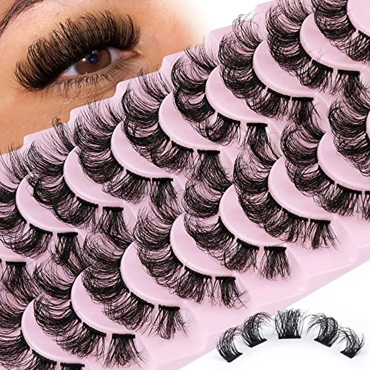 Lash Clusters D Curl Individual Cluster Lashes 100 pcs Fluffy Wispy Mink Lashes Extensions False Eyelashes DIY Lash Pack by EYDEVRO