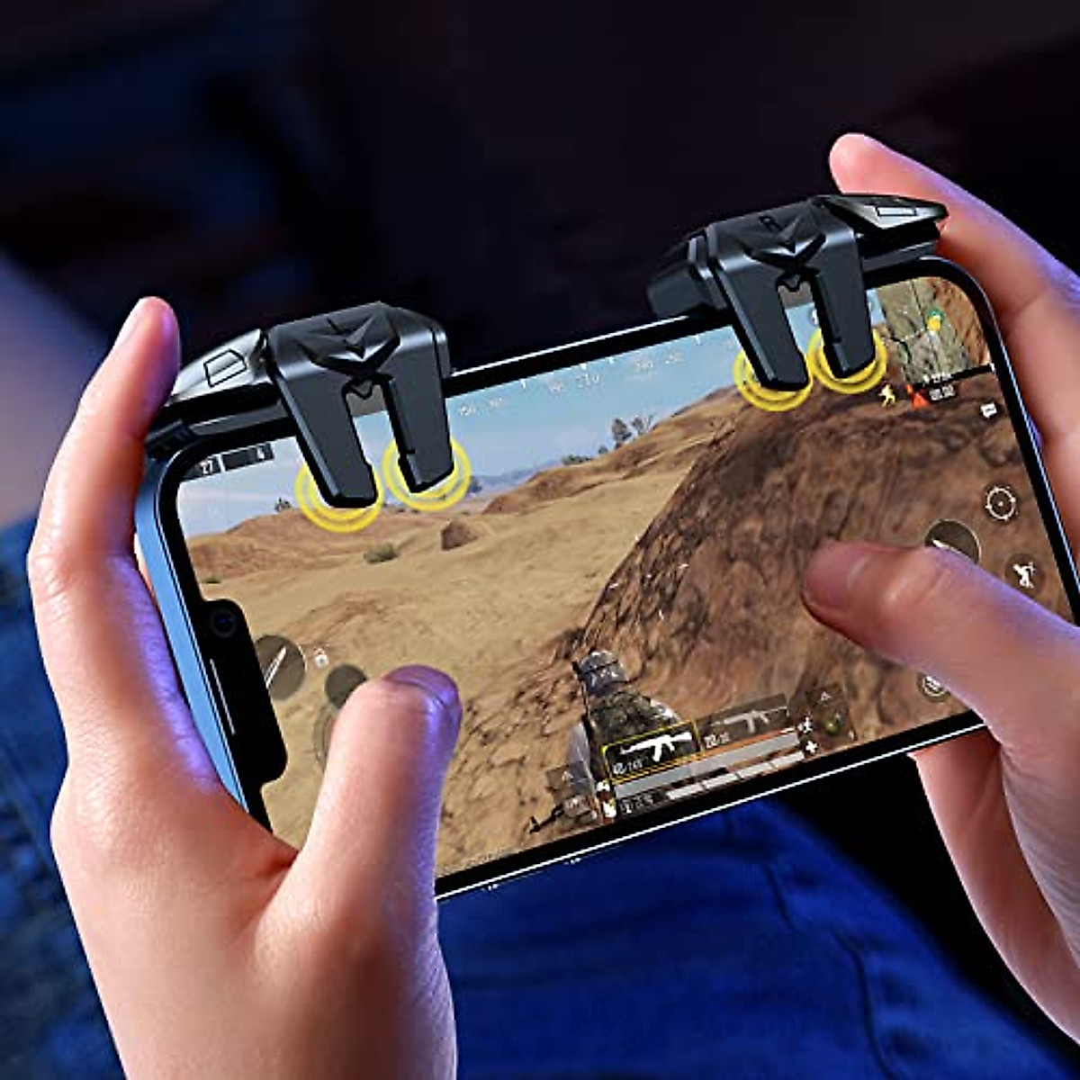 Newseego 2022 New Model Mobile Game Controller Trigger,Mobile Game Accessories 6 Finger Trigger Sensitive Shoot Target Buttons Smartphone Game Controller Gamepad for PUBG/Survival Rules/Knives Out