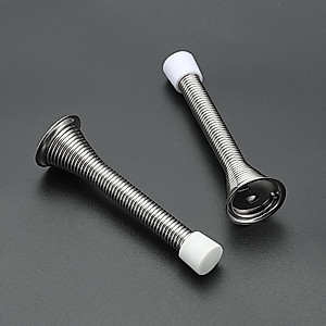 Ravinte Door Stoppers, 12 Pack Spring Door Stops with Rubber Bumper, Satin Nickel Door Stoppers for Bottom of Door