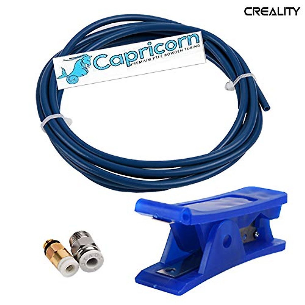 Creality Capricorn XS Series Low Friction PTFE Bowden Tubing 2 Meters for 3D Printer1.75mm Filament with PTFE Tube Cutter Upgrade kit for Ender 3 V2,Ender 3 Pro,Ender 5 ProCR-10 V3 Series 3D Printer