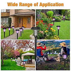 12 Pack Solar Bug Zapper LED Mosquito Killer Outdoor Waterproof Mosquito Zapper Fly Repellent 2 in 1 Mosquito and Insect Zapper Waterproof Solar Mosquito Killer Light for Indoor Outdoor Use