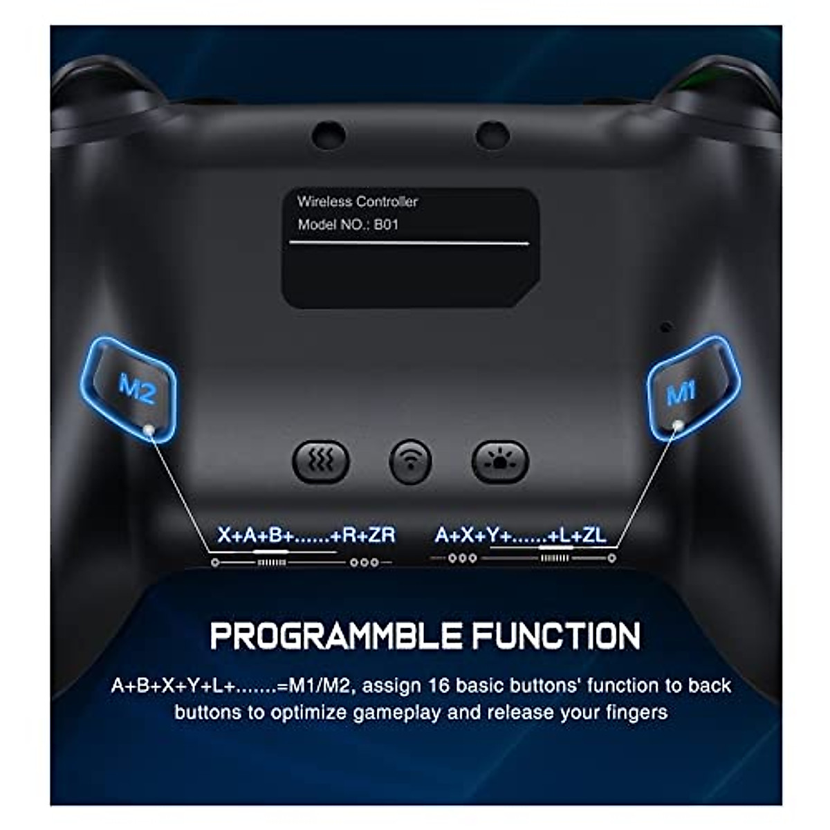 KLEEME Game Controller Wireless Controller Compatible with Nintendo Switch OLED Console Pro Gamepad with 600Mah Rechargeable Battery Programmable Turbo Function