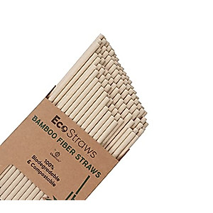 Eco Straws Disposable – Biodegradable Bamboo Paper Straw – Natural Compostable Long Drinking Straws for Cocktail, Smoothie, Coffee, Cereal, and Soft Drinks – Plastic Straws Alternative - 100pcs