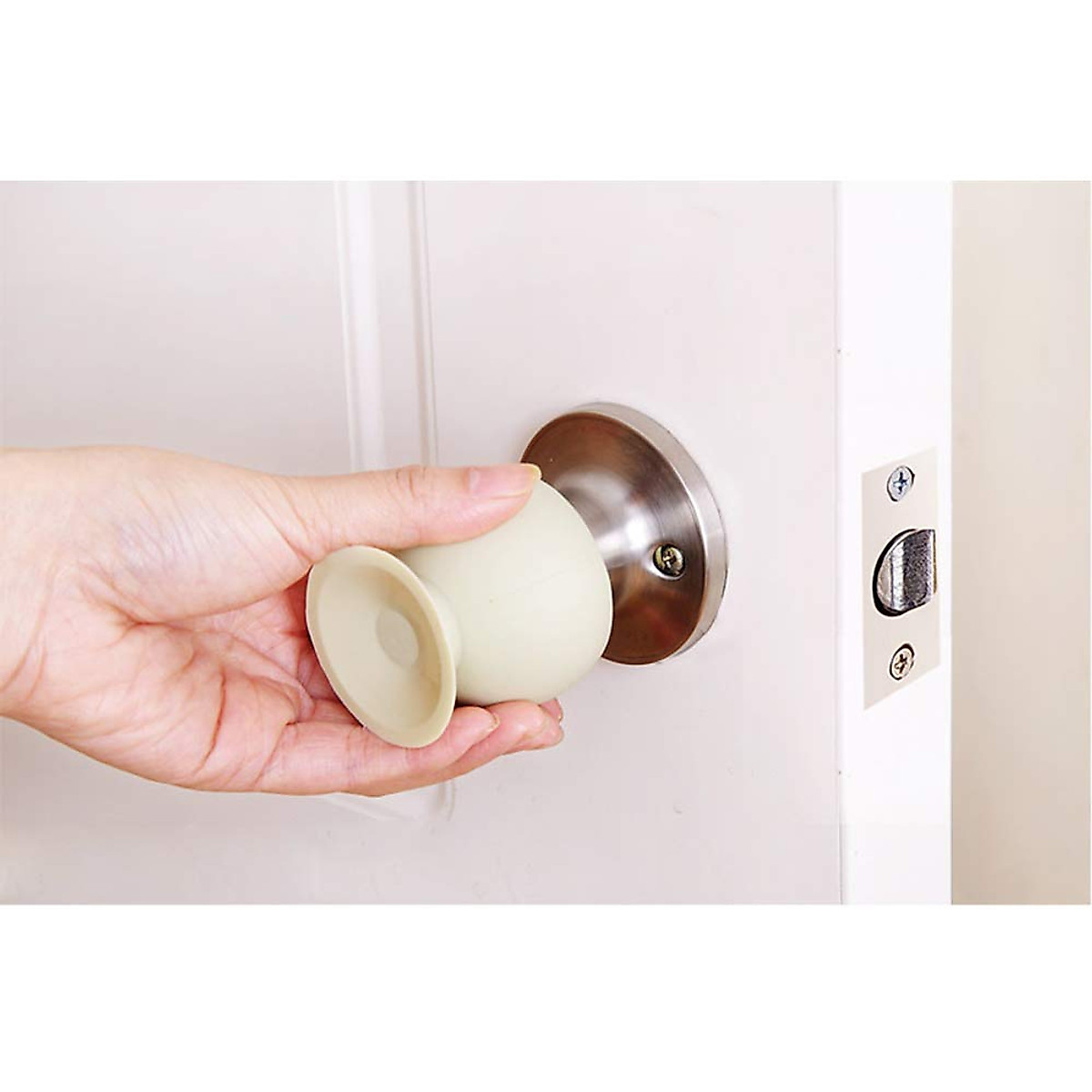HEFUTE Door Knob Cover 2 Pack Safety Door Stopper for Wall Protection Decorative Door Bumper Suitable for Bedroom Kitchen Office(Green)