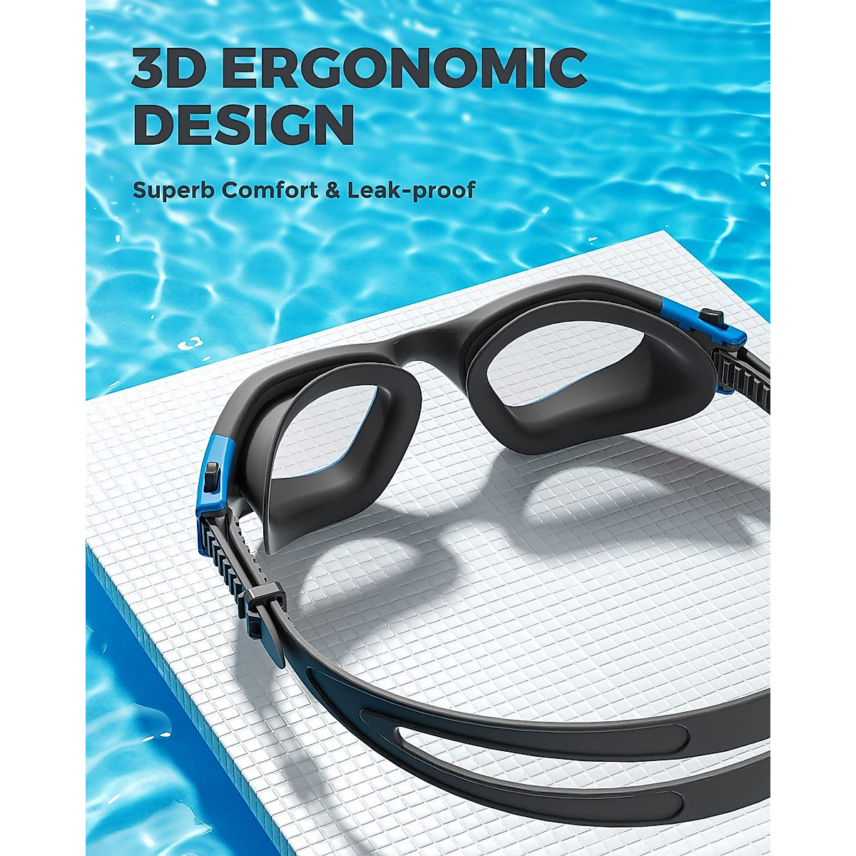 OMID Swim Goggles, P2 Lite Comfortable Anti-Fog Swimming Goggles for Men Women Adults Youth