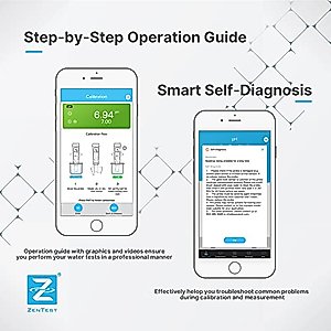 Apera Instruments, LLC-AI3719 PC60-Z Bluetooth Multi-Parameter Smart Tester Powered by ZenTest Mobile App, Measuring pH/Conductivity/TDS/Salinity/Resistivity/Temp.