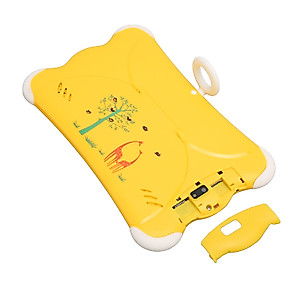 GLOGLOW Kids Tablet, Triple Slot 6000mAh Battery 3GB+32GB WiFi Kids Tablet Eye Protection MTK6582 CPU Processor for Watching Cartoons (US Plug)