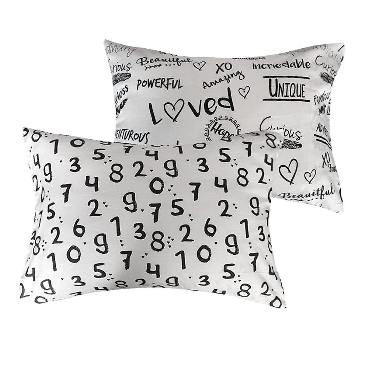 fuman 100% Cotton Toddler Pillowcases,2 Pack Soft and Breathable Travel Pillow Cases, 13"x 18",14"x 19"for Kids Bedding Great Shower Gift