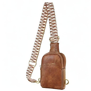 INICAT Travel Small Sling Bag Leather Crossbody Bags for Women Fanny Packs Cross Body Bag for Woman Cross Body Purses(04-brown)