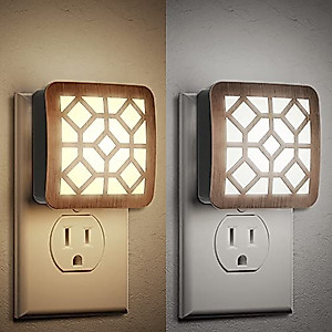 DORESshop Night Light, Vintage Nightlight,2 Pack 3000K/5000K Dimmable Nightlights,LED Night Lights Plug into Wall,Plug in Night Light,Dusk to Dawn Sensor,Decorative Night Lights for Bathroom Bedroom