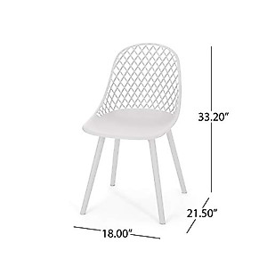 Christopher Knight Home Delora Outdoor Dining Chair (Set of 2), White