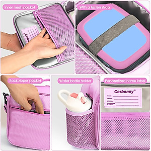 Kids Lunch Box Insulated Kids Lunch Bag,Lunch Box for Girls with Strap and Bottle Holder,Lunch Box for Kids, Toddler Lunch Box with Zipper-Pockets,Girls lunch box Keep Food Cold&Warm for Long Time