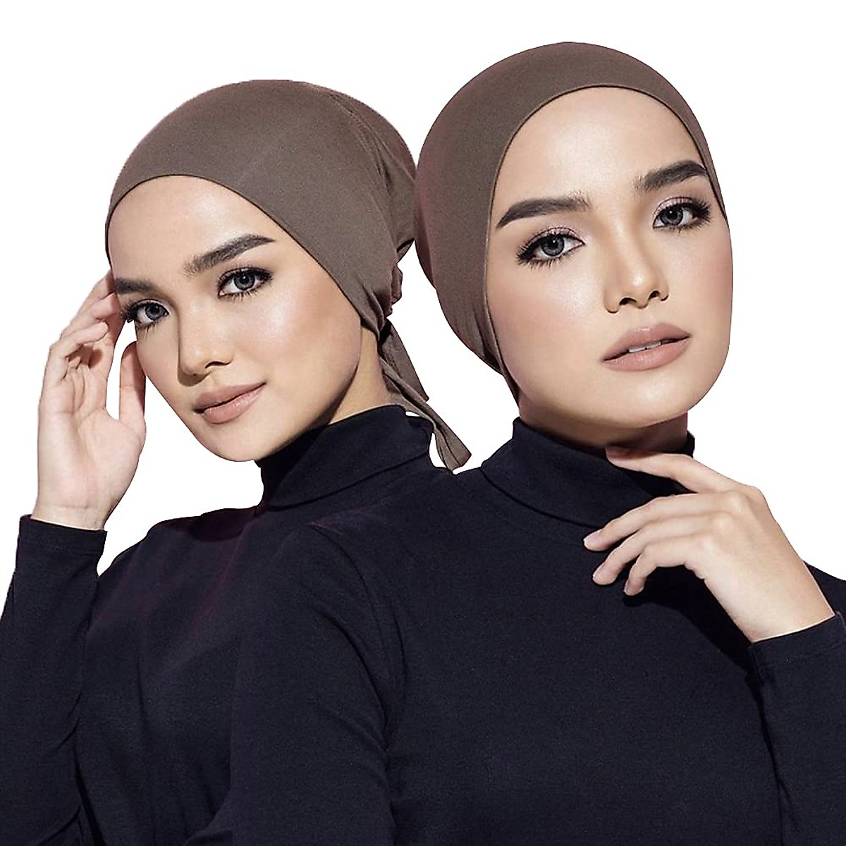 Chemo Headwear Hair Cover Inner Beanies Hat - 4 Packed Solid Bandana Skull Caps for Women Men (TC071-A1)