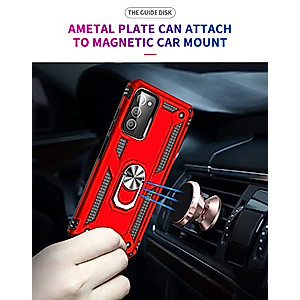 SunRemex for Samsung Galaxy A03S Case with Tempered Glass Screen Protector, Samsung A03S Case Kickstand [Military Grade] 16ft.Drop Tested Protective Cover for Samsung Galaxy A03S (A03S_Red)