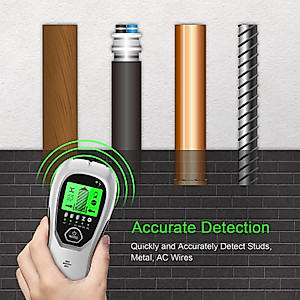 Stud Finder Wall Scanner, M MARSIAN 5 in 1 Electronic Stud Locator with Auto Calibration, LCD Display and Sound Warning, Beam Finder Center Finding for Wood Metal Studs AC Wire Detection