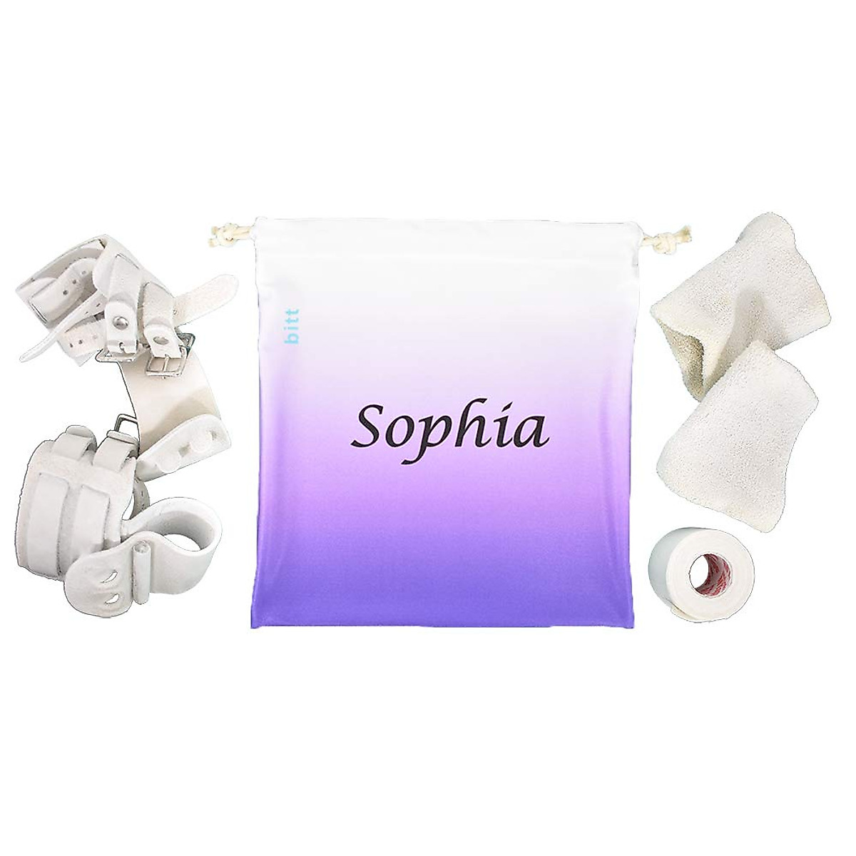 Bitt Sportswear Personalized Gymnastics Grip Bag - Ombre Colors, Customized Bag with Crystals Option (Purple Ombre)