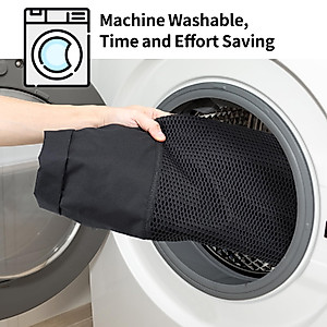 F-color Laundry Bag Backpack 75L - Large Capacity Laundry Backpack with Comfort Straps, Mesh and Zip Pocket, Sturdy Laundry Backpack for Dorm, College, Travel, Laundromat, Apartment, Black