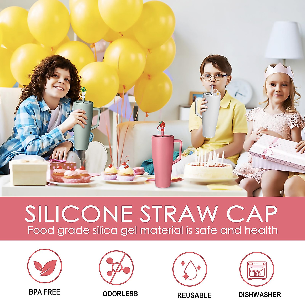 ZIZAISM Straw Cover for Brumate Era 40 oz/30 oz Tumbler, 12mm Straw Cover Cap for Brumate Era 40 oz Accessories - 6Pcs