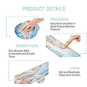 Hiyong Memory Foam Mouse Pad and Keyboard Pad Set - Lightweight for Easy Typing & Pain Relief - Ergonomic for Laptop, Desktop, Game, Office