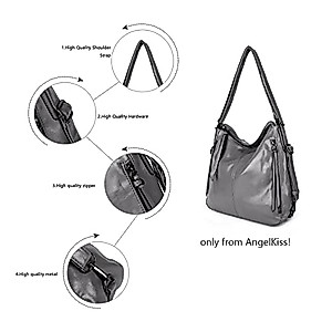 Convertible Backpack Purse For Women Handbag Hobo Tote Satchel Shoulder Bag - Smooth Dark Purple