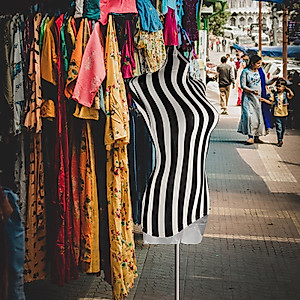 ULTECHNOVO Mannequin Fabric Cover, Mannequins Lace Cover Female Dress Form Stripes Mannequin Display Cover- Fashion Stretchy Cover for Model Display