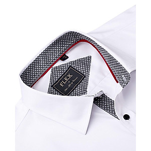 J.VER Men's Casual Long Sleeve Stretch Dress Shirt Wrinkle-Free Regular Fit Button Down Shirts White Black