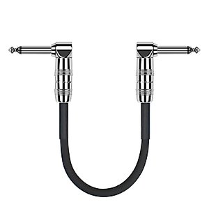 Kirlin Cable IPC-203PN-6''/BK - 6 Inch - Right Angle 1/4-Inch Plugs Patch Cable