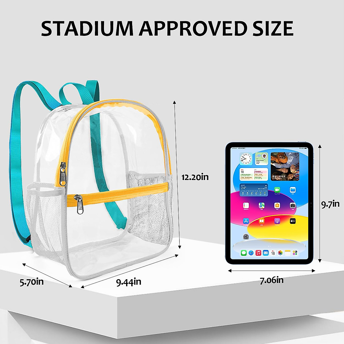 emissary Clear Backpack Stadium Approved, Heavy Duty Clear Backpacks For School, Clear Bookbag For School, See Through Backpack, Clear Plastic Backpack, Clear Concert Backpack, Transparent Backpack