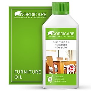 Nordicare Wood Oil Colorless - Premium Walnut Oil, Teak Oil, Wood Oil Furniture for Oak, Beech, Teak, Walnut, Pine, Larch - Natural Furniture Wood Oil - Made in Denmark - for Indoor Use (9.3 oz)